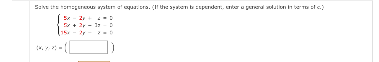 Solved Solve the homogeneous system of equations. (If the | Chegg.com