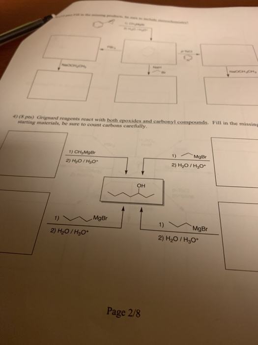 Solved 18 pes) Grignard reagents react with both epoxides | Chegg.com