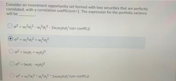 Solved Consider an investment opportunity set formed with | Chegg.com
