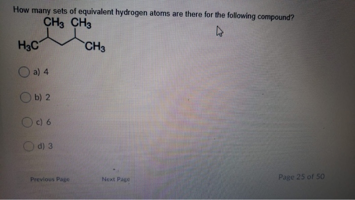 Solved How many sets of equivalent hydrogen atoms are there | Chegg.com