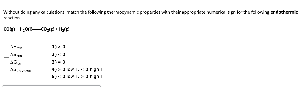 Solved Without doing any calculations, match the following | Chegg.com
