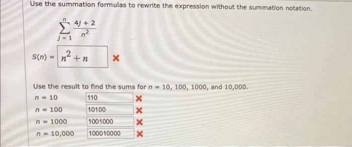 Solved Use the summation formulas to rewrite the expression | Chegg.com