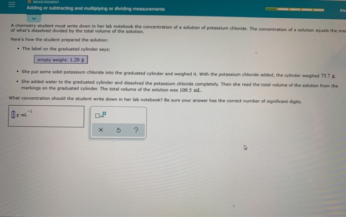 Solved MEASUREMENT Adding or subtracting and multiplying or | Chegg.com
