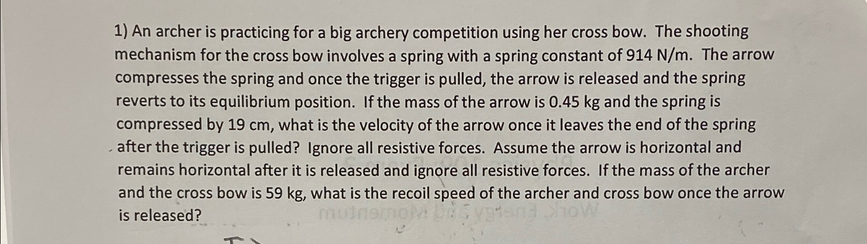 Solved An archer is practicing for a big archery competition | Chegg.com