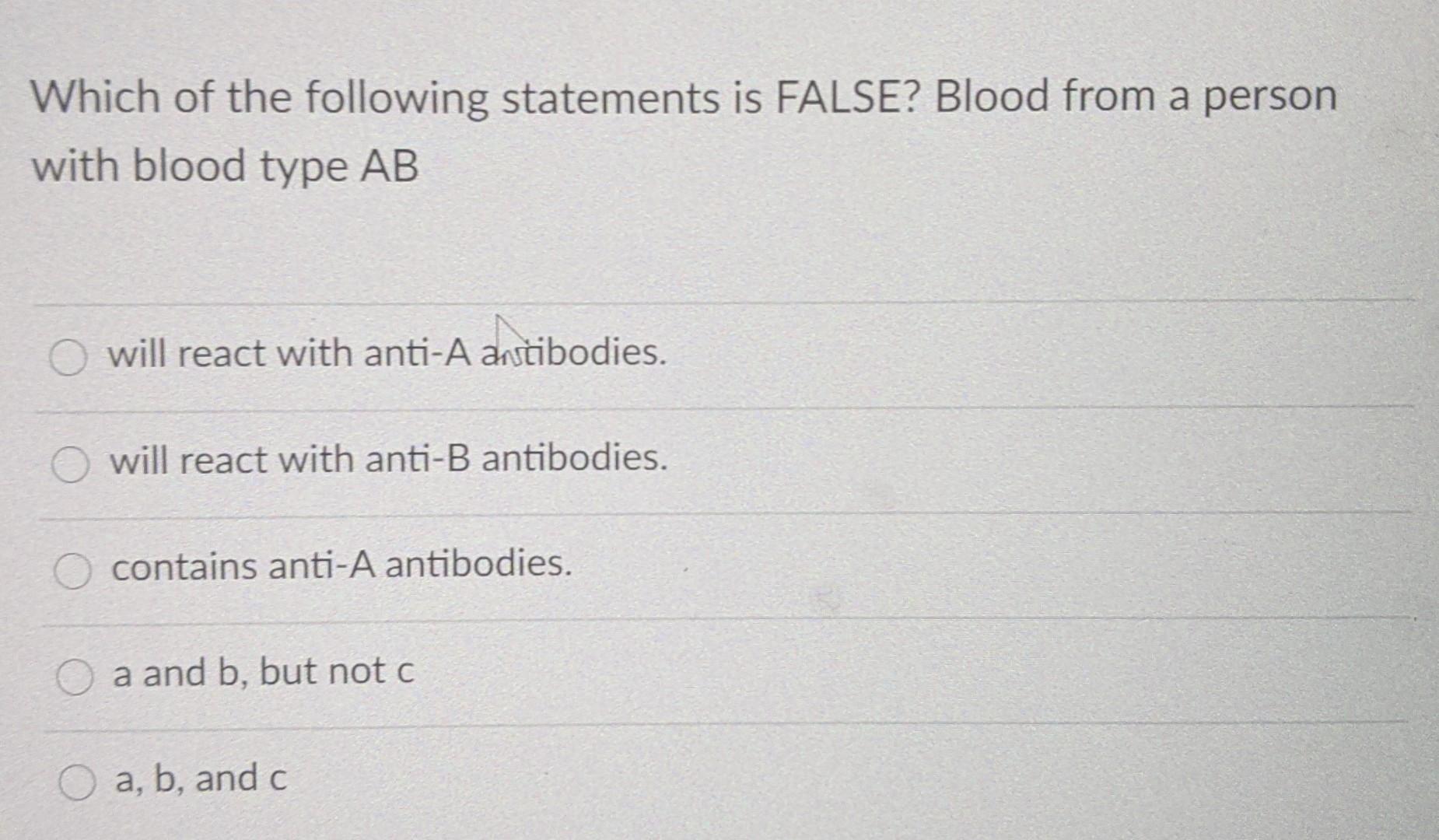 Solved Which of the following statements is FALSE? Blood | Chegg.com