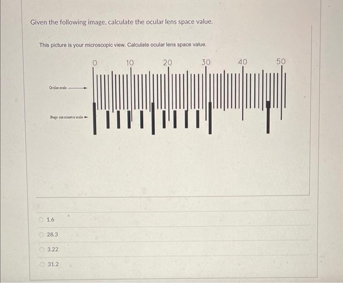 Solved Given the following image, calculate the ocular lens | Chegg.com