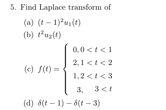 Find Laplace transform | Chegg.com