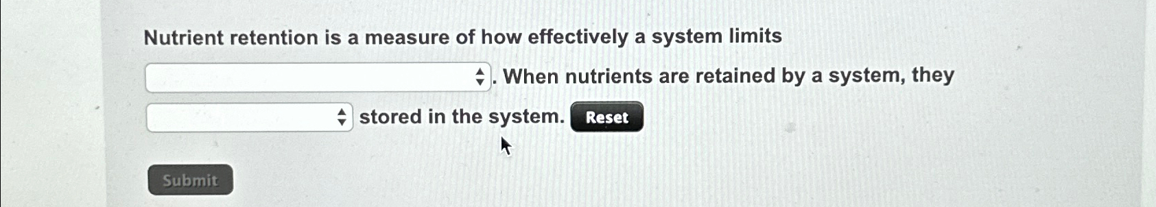 Solved Nutrient retention is a measure of how effectively a | Chegg.com