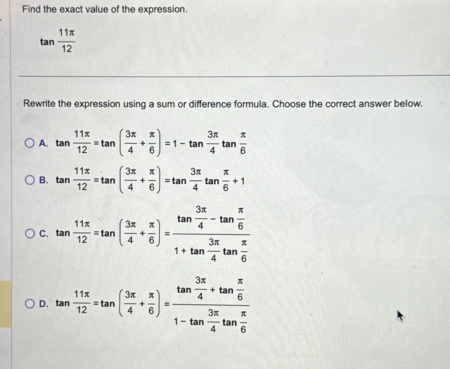 Solved Find the exact value of the | Chegg.com