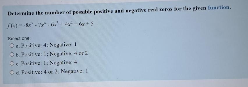 Solved Determine the number of possible positive and | Chegg.com