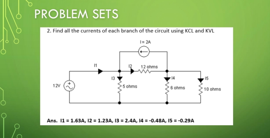 Solved PROBLEM SETS2. ﻿Find all the currents of each branch | Chegg.com