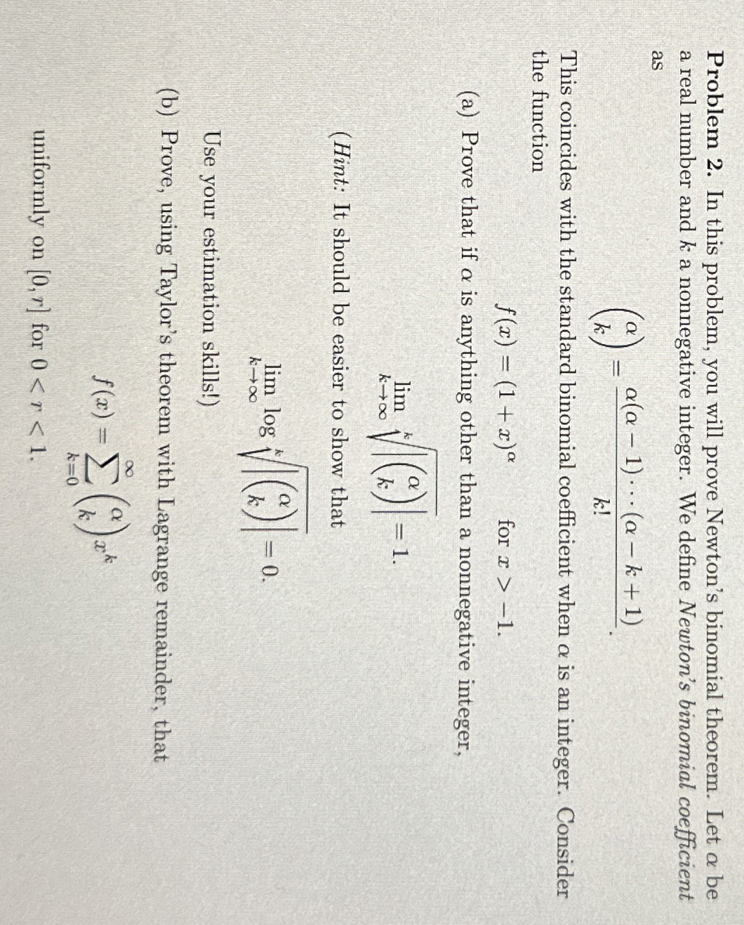 Solved Problem 2. ﻿In this problem, you will prove Newton's | Chegg.com