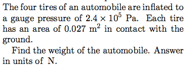 Solved The four tires of an automobile are inflated to a | Chegg.com