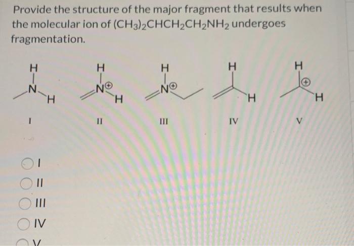 Solved Provide the structure of the major fragment that | Chegg.com