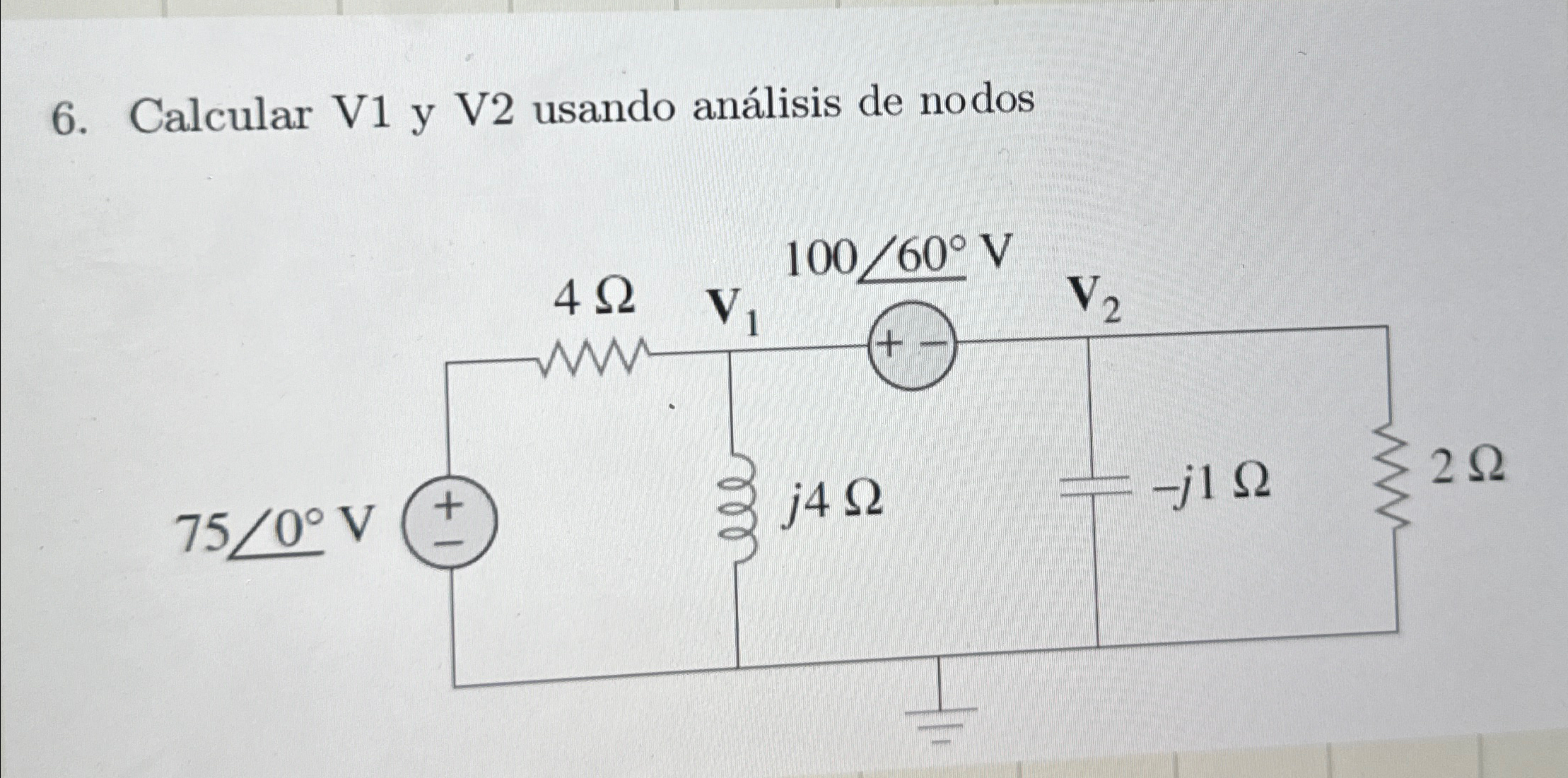 Solved Calcular V1 ﻿y V2 ﻿usando análisis de nodos | Chegg.com
