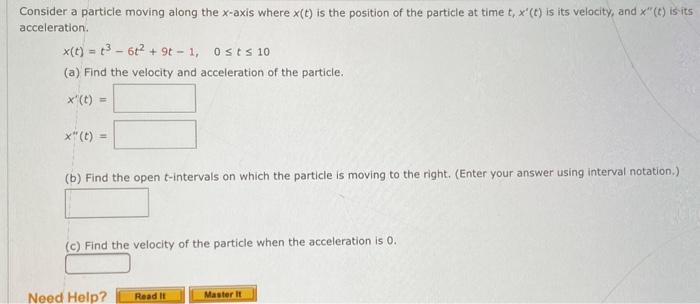 Solved Consider a particle moving along the x-axis where | Chegg.com