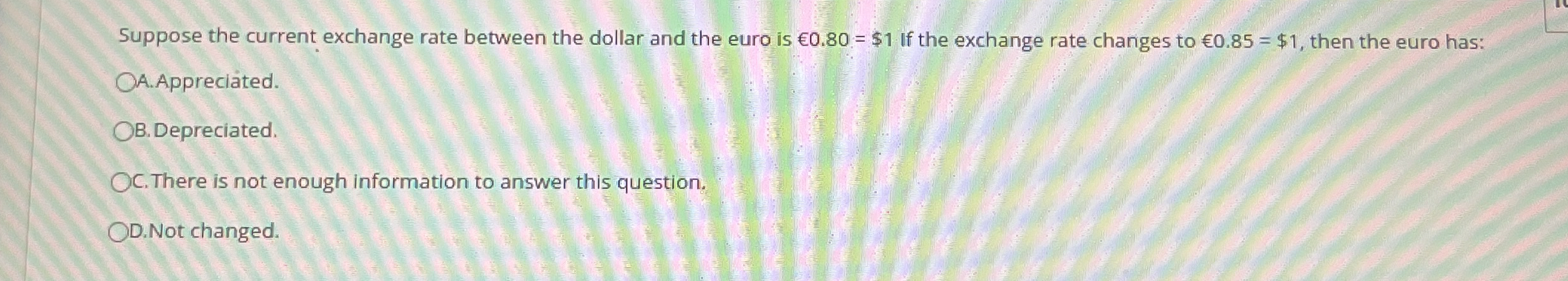Solved Suppose The Current Exchange Rate Between The Dollar Chegg