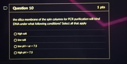 Solved Question 101 ﻿ptsthe slilica membrane of the spin | Chegg.com