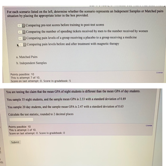 Solved For each scenario listed on the left, determine | Chegg.com
