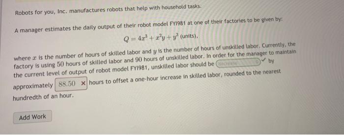 Solved Robots for you, Inc. manufactures robots that help | Chegg.com