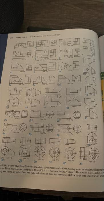 Solved just need number 11Third-View Sketching Problems. | Chegg.com