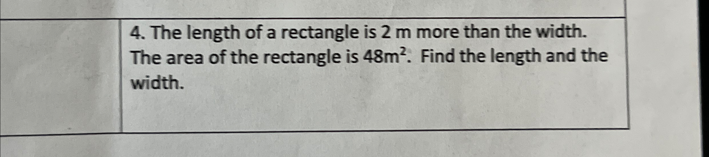 Solved The length of a rectangle is 2m ﻿more than the width. | Chegg.com
