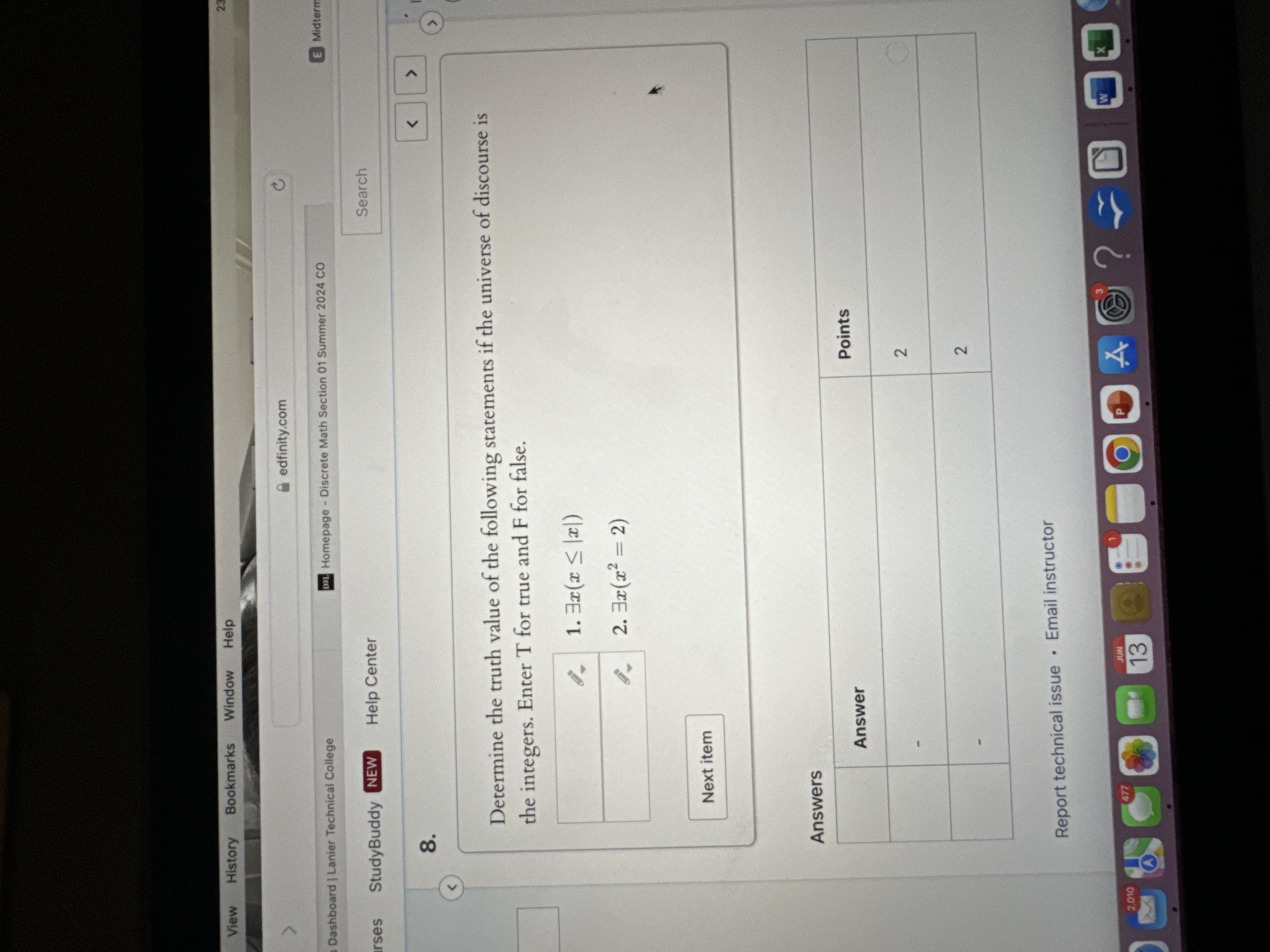 Solved Determine the truth value of the following statements | Chegg.com