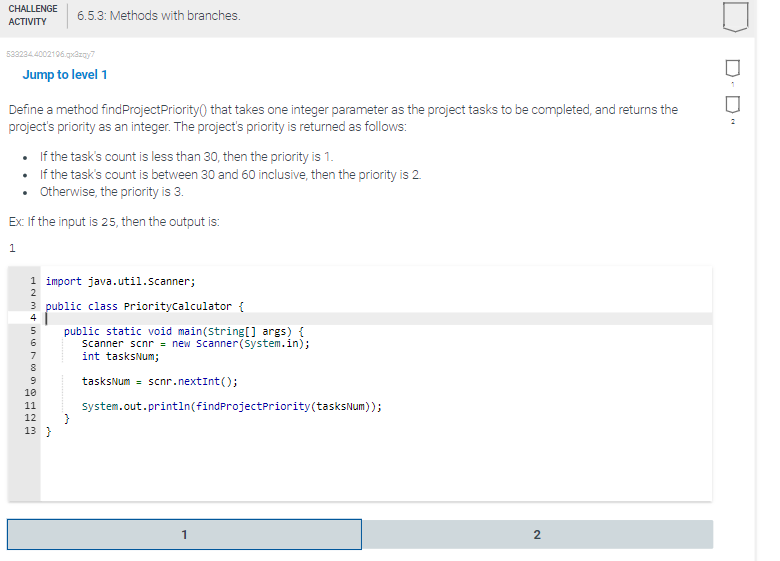 Solved Jump to level 1Define a method findProjectPriority() | Chegg.com