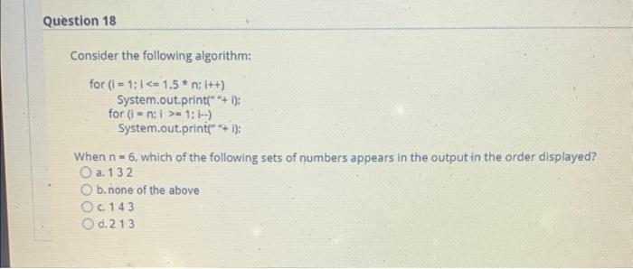 Solved Consider the following algorithm: for | Chegg.com