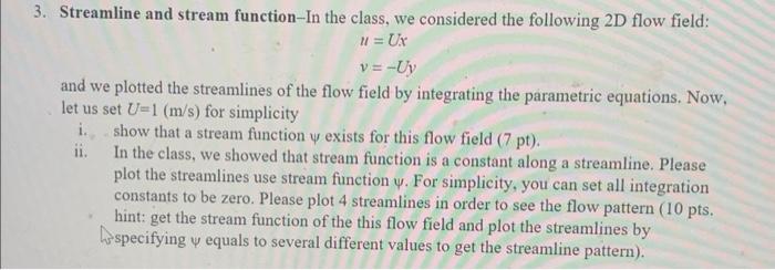 Solved u=Uxv=−Uy and we plotted the streamlines of the flow | Chegg.com