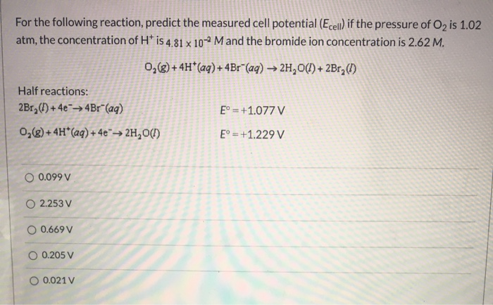 Solved Chemistry Help For the following reaction, predict | Chegg.com