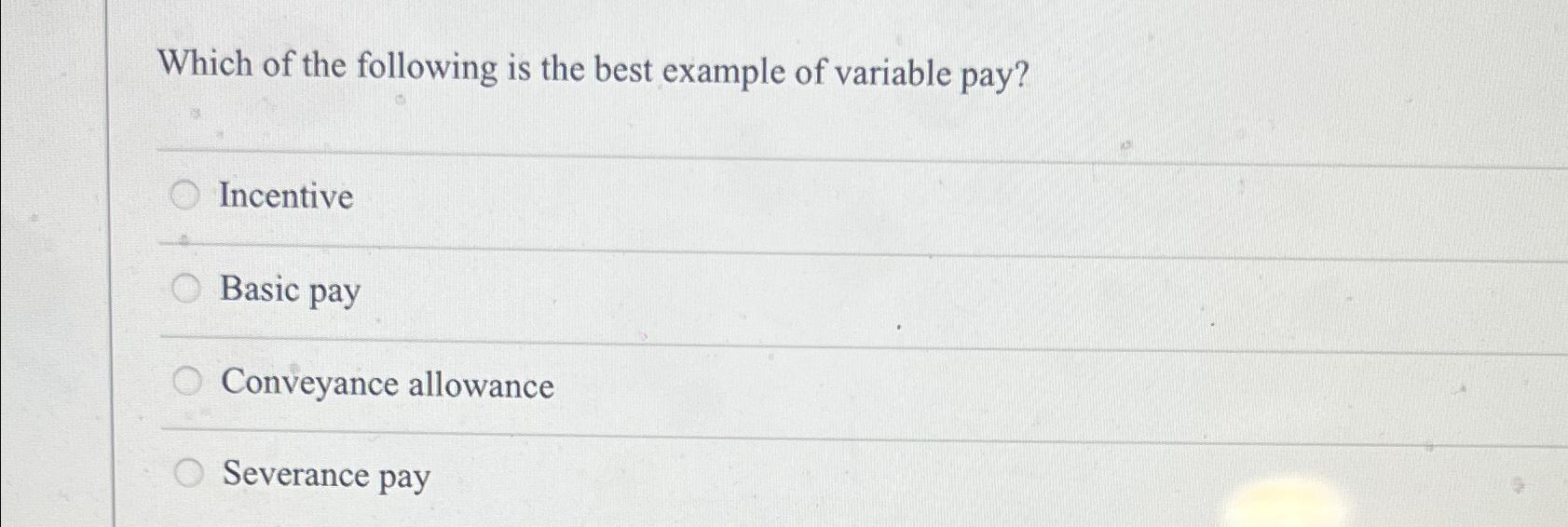 Solved Which of the following is the best example of | Chegg.com