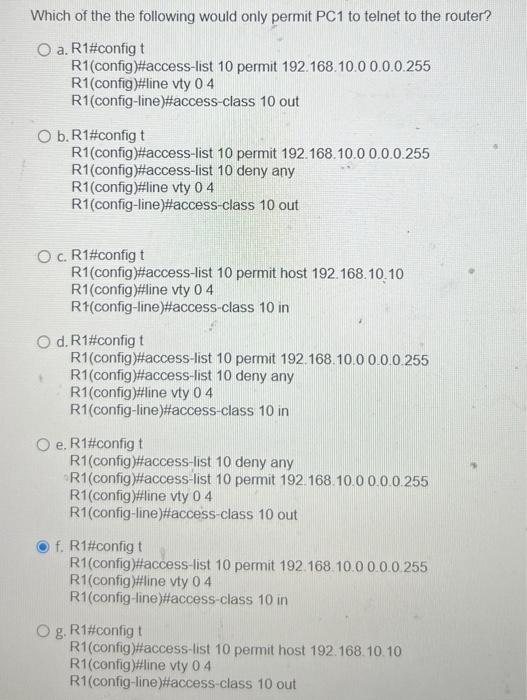 Solved consider the following networkb. R1\#config t | Chegg.com