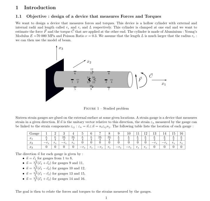 Solved 1 Introduction 1.1 Objective : design of a device | Chegg.com
