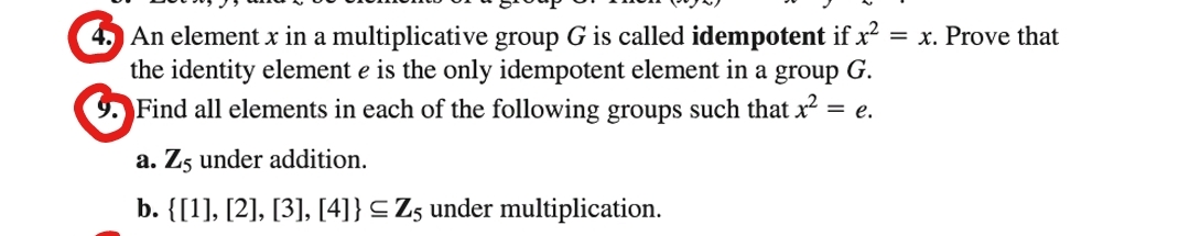 Solved An element x ﻿in a multiplicative group G ﻿is called | Chegg.com