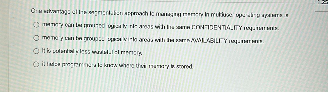 Solved One advantage of the segmentation approach to | Chegg.com