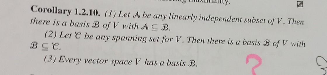 Solved Corollary 1.2.10. (1) Let A be any linearly | Chegg.com Solved Corollary 1.2.10. (1) Let A be any linearly | Chegg.com