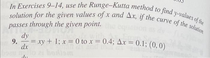 Solved In Exercises 9-14, use the Runge-Kutta method to find | Chegg.com