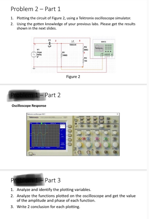 Solved Problem 2 Part 1 1. Plotting the circuit of Figure 2, | Chegg.com