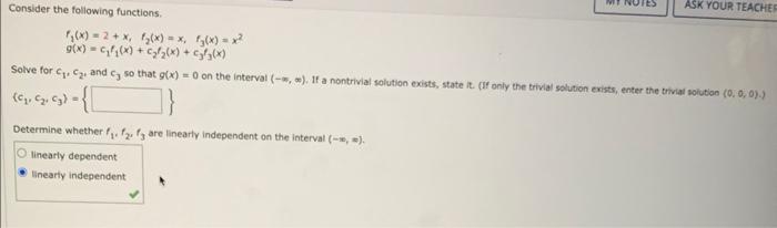Solved Consider the following functions. | Chegg.com