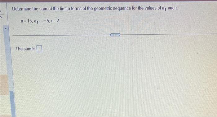 Solved Determine the sum of the first n terms of the | Chegg.com
