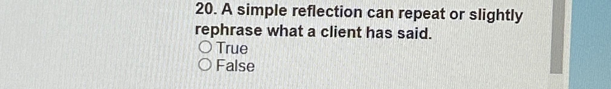 Solved A simple reflection can repeat or slightly rephrase | Chegg.com
