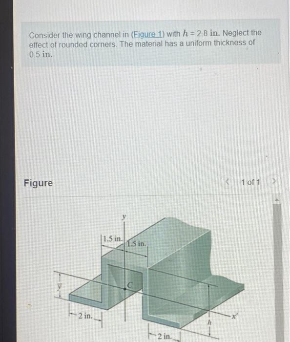 Consider the wing channel in (Figure 1) with h=2.8 | Chegg.com