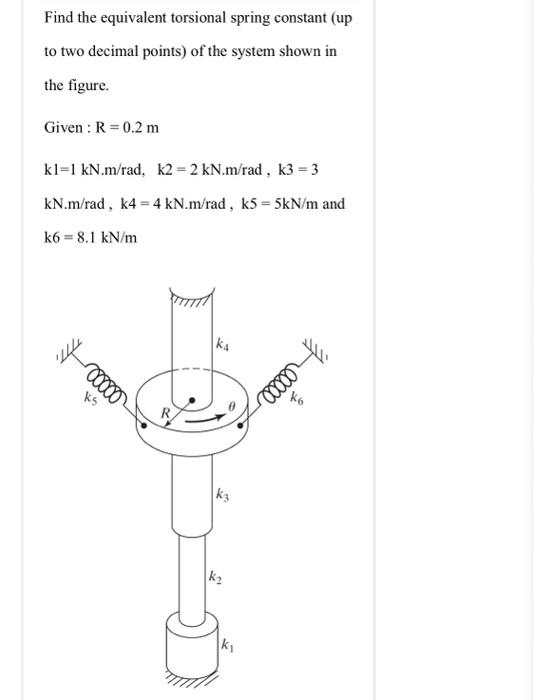 Solved Find the equivalent torsional spring constant (up to | Chegg.com