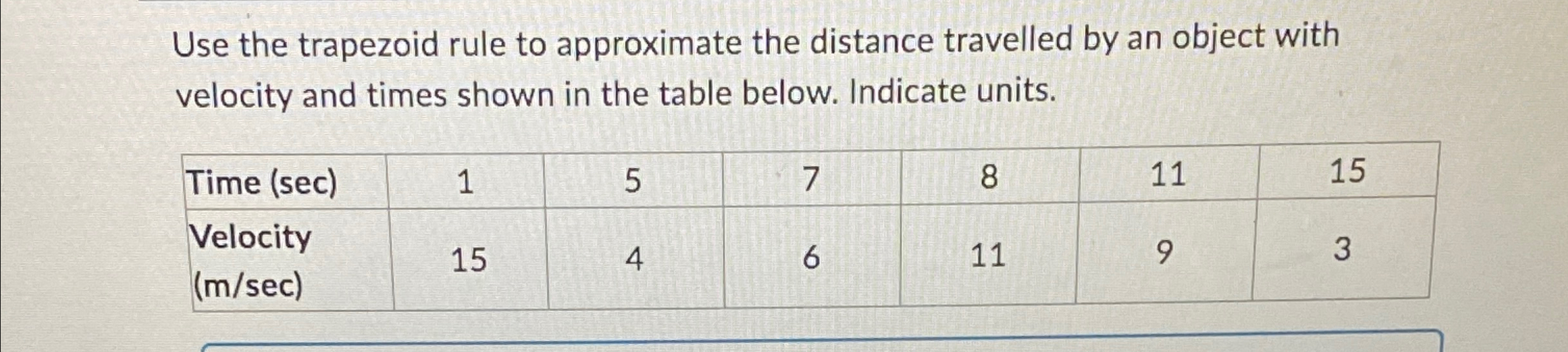 Solved Use the trapezoid rule to approximate the distance | Chegg.com