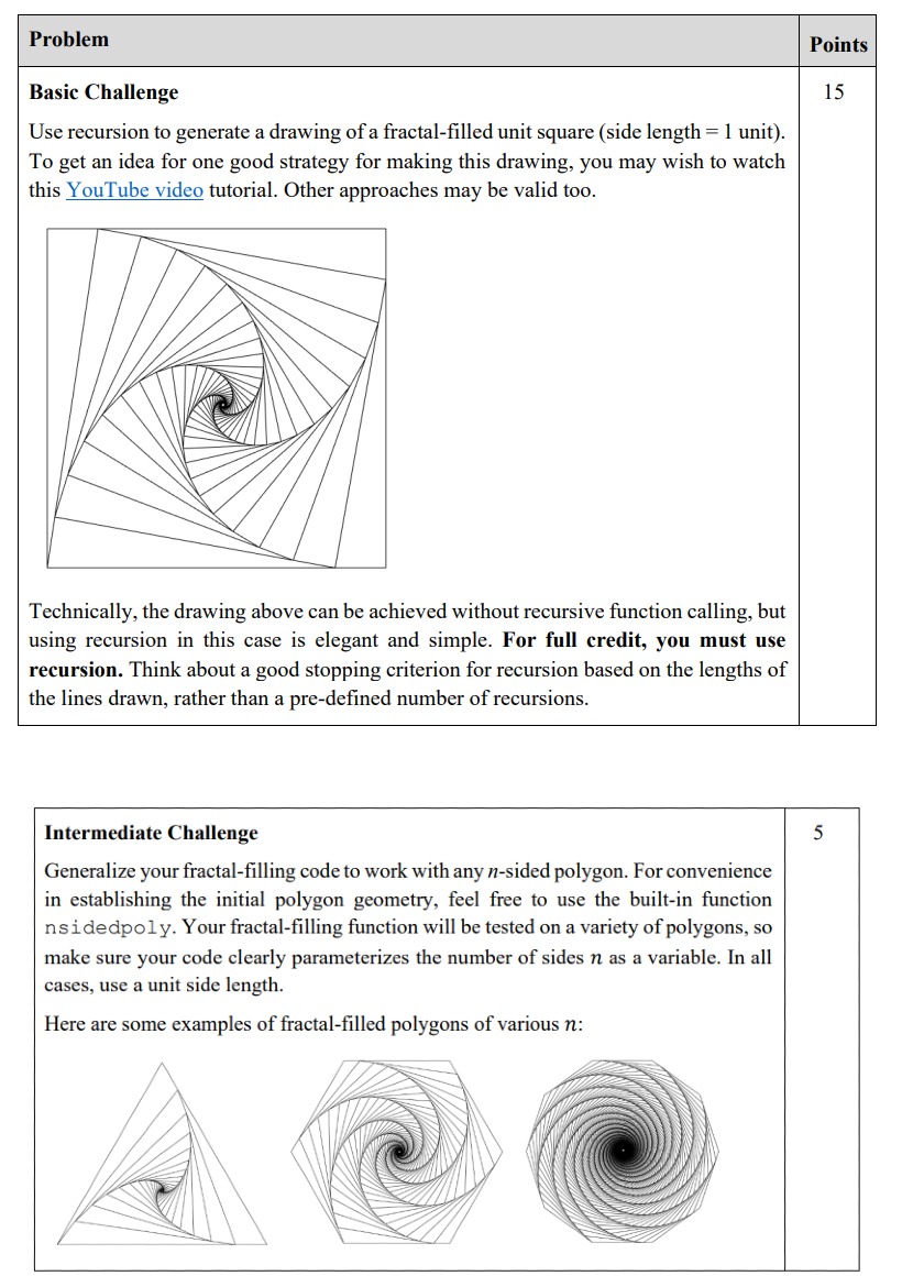 Solved Intermediate ChallengeGeneralize your fractal-filling | Chegg.com