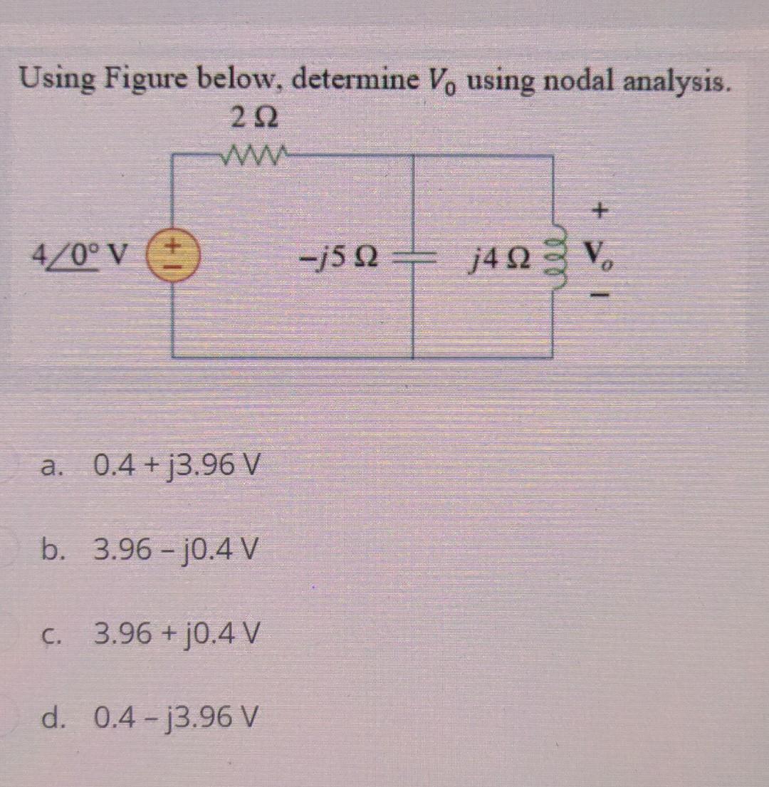 Solved Using Figure below, determine V0 using nodal | Chegg.com