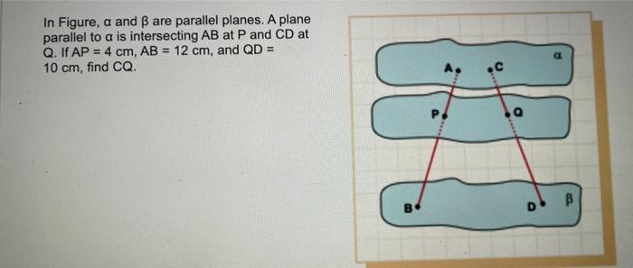 Solved In Figure, a and ß are parallel planes. A plane | Chegg.com
