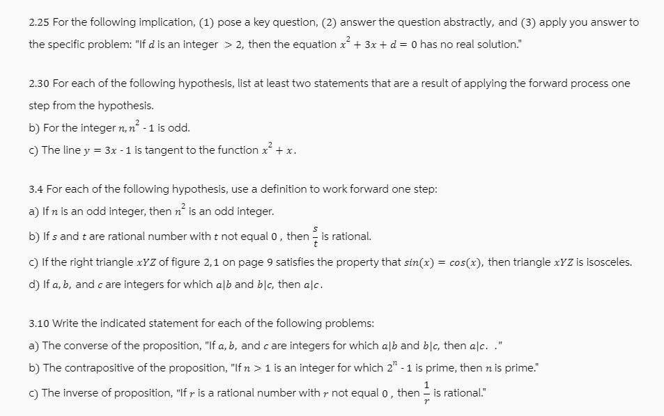 Solved 2.25 ﻿For the following implication, (1) ﻿pose a key | Chegg.com