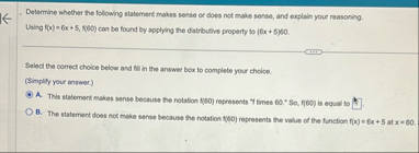 Solved Determine whether the following statement makes sense | Chegg.com
